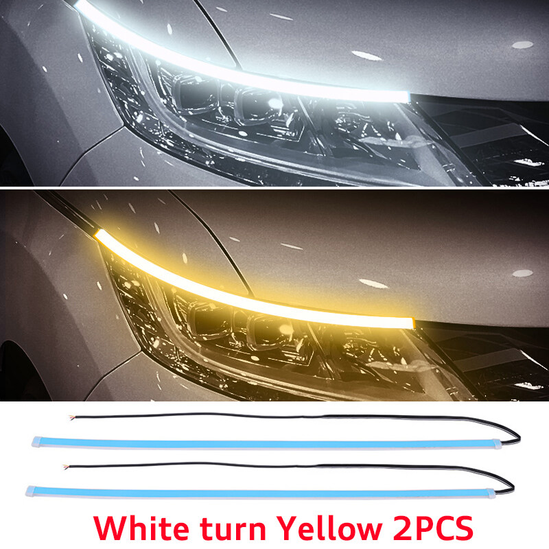 High quality Auto Headlights White Turn Signal Yellow Lights 12V LED ...