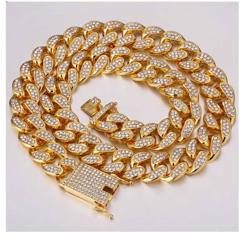 KRKC Mens Iced Out Diamond Cuban Link Chain Hip Hop Bracelet/Ice Out ...