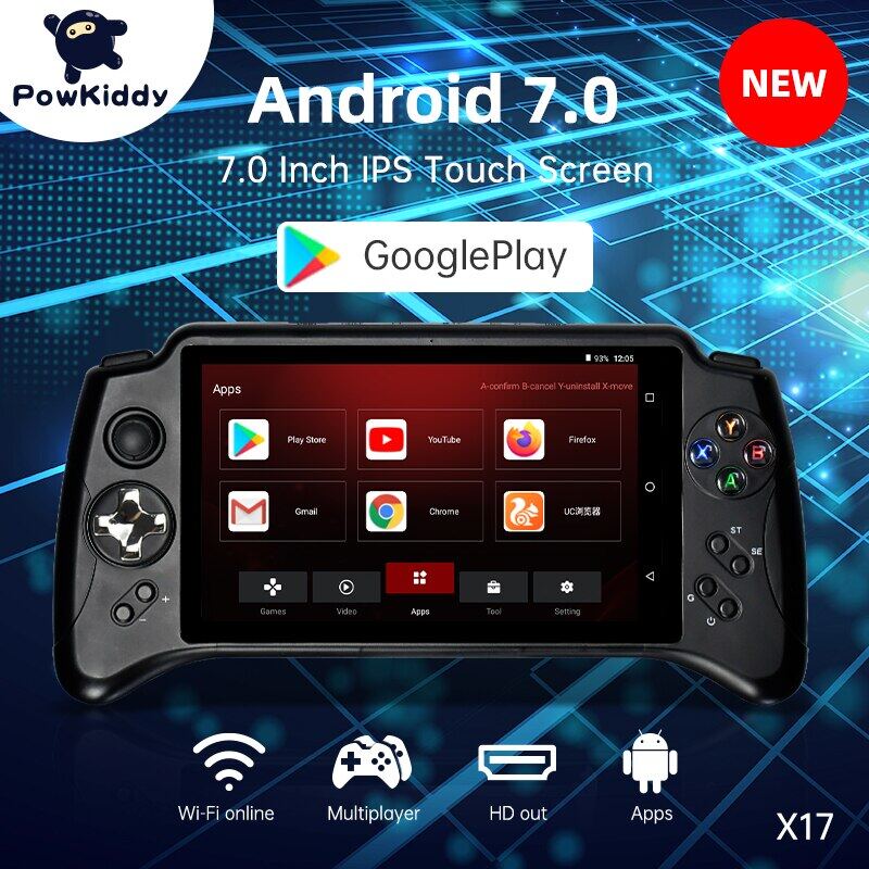 POWKIDDY New X17 Android 7.0 Handheld Game Console 7-Inch IPS Touch ...
