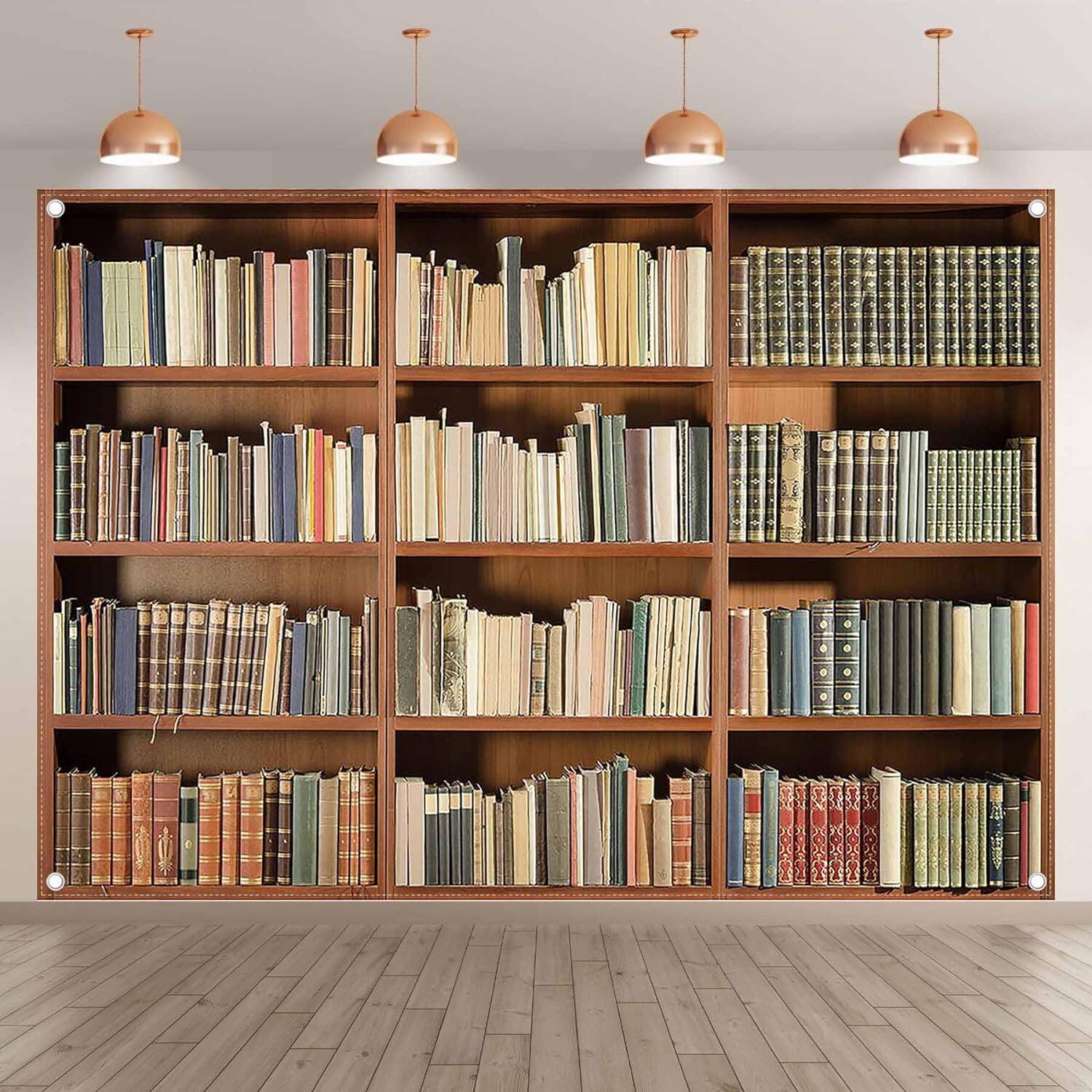 Bookshelf Backdrop School Library Bookcase Photography Background for ...