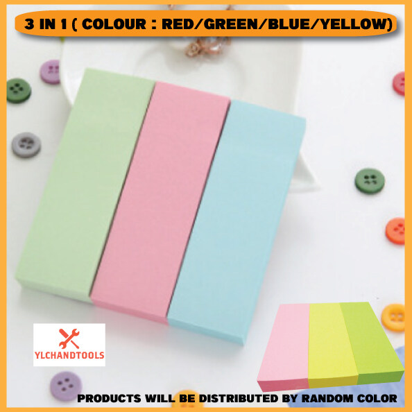 100 Sheet 3/4/5 IN 1 Sticky Note Strip 3″ X 3″ Colours Memo Label ...