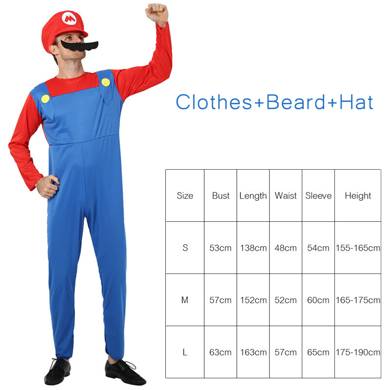 Adult Kids Super Mario Luigi Bros Halloween Costumes Cosplay Show ...