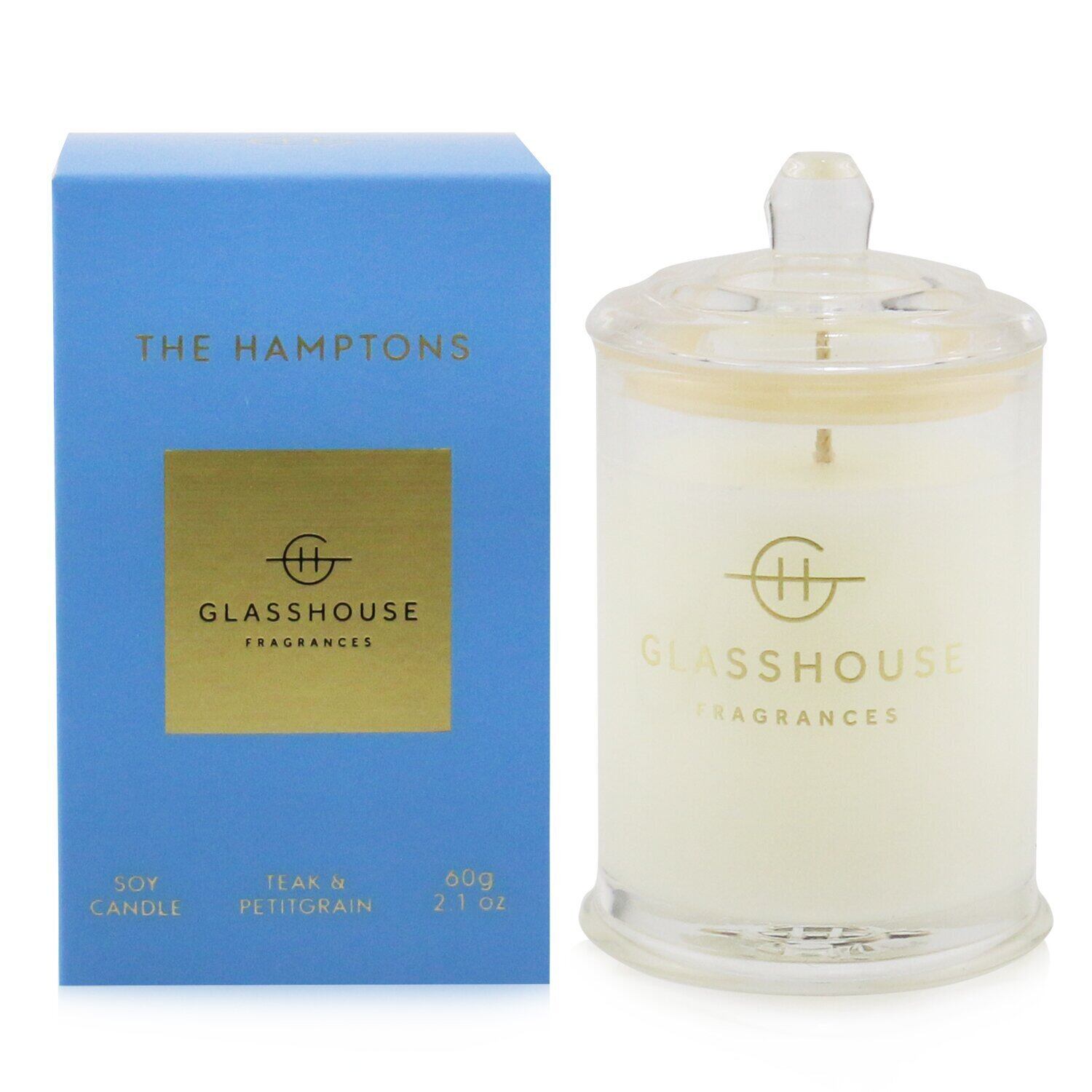 GLASSHOUSE - Triple Scented Soy Candle - The Hamptons (Teak ...