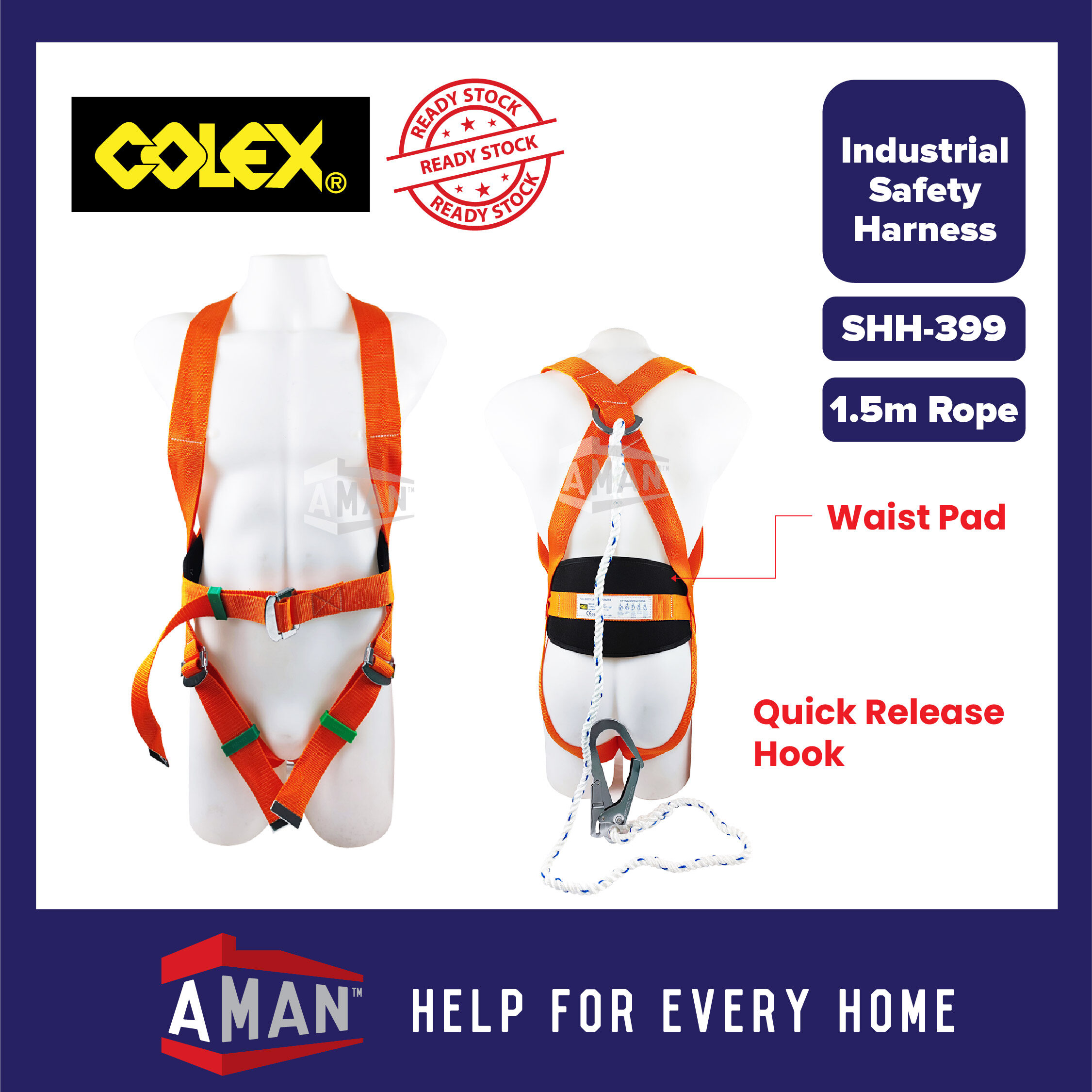 COLEX High Quality Polyester Full Body Safety Harness Industrial Big ...