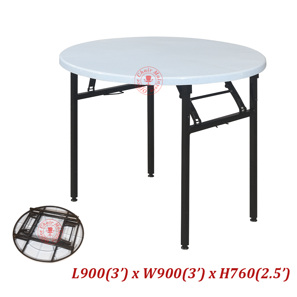 Round Banquet Table / PVC Round Foldable Table / Plastic Folding Table ...