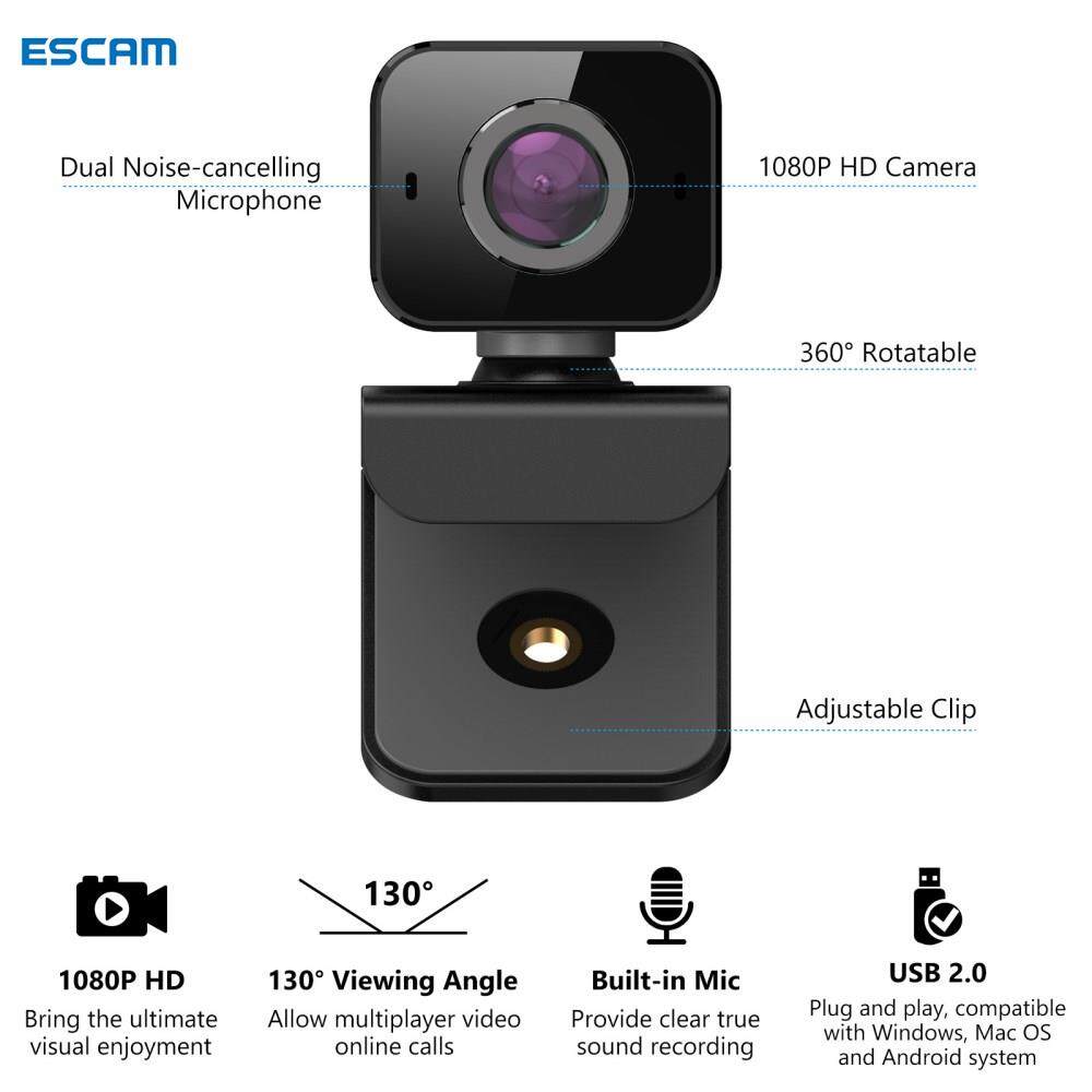 ESCAM C5 1080P เอชดียูเอสบีเว็บแคมสดวิดีโอสตรีมมิ่งจัดการประชุม ...