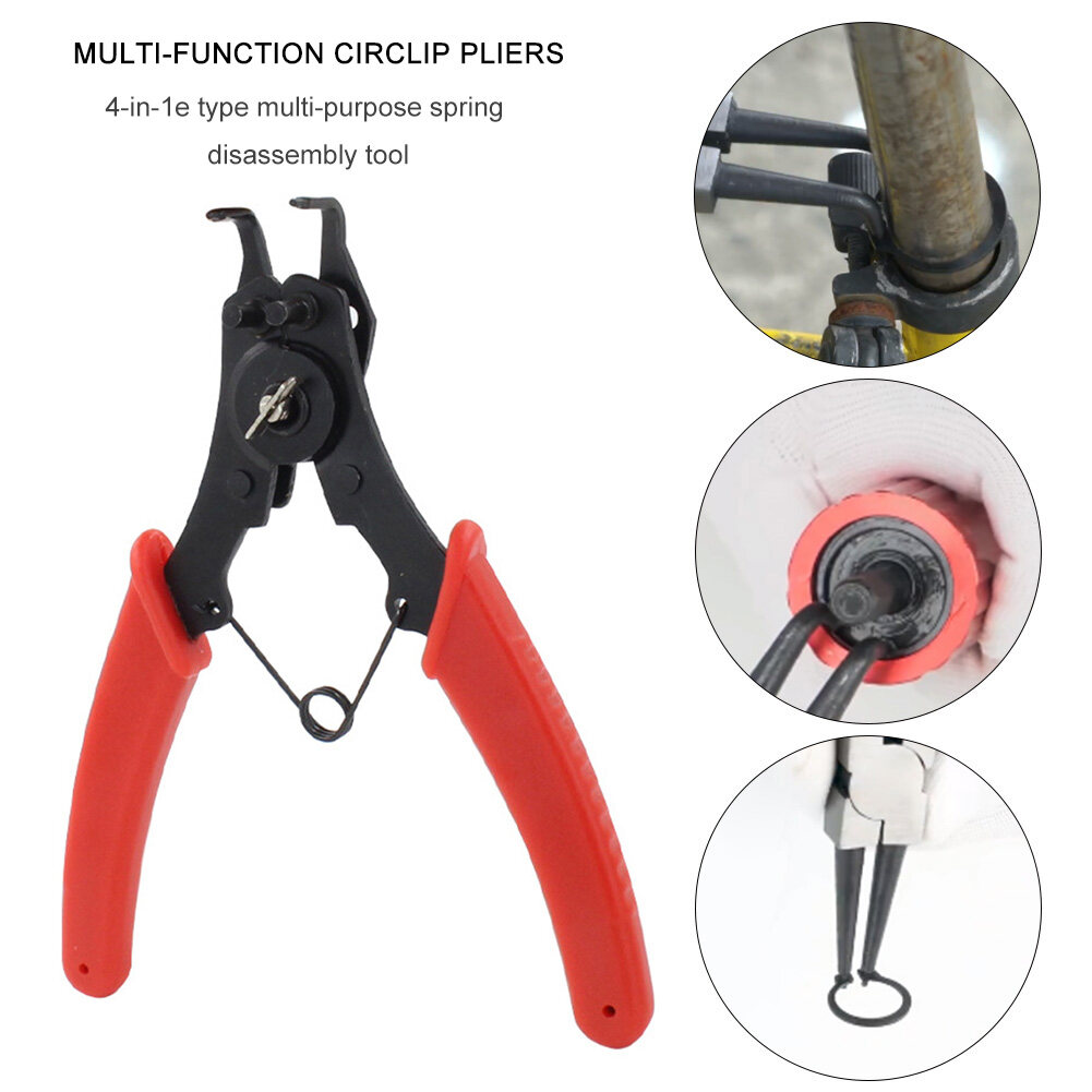 4 in 1 Multi Crimp Snap Ring Circlip Plier Internal External Ring ...