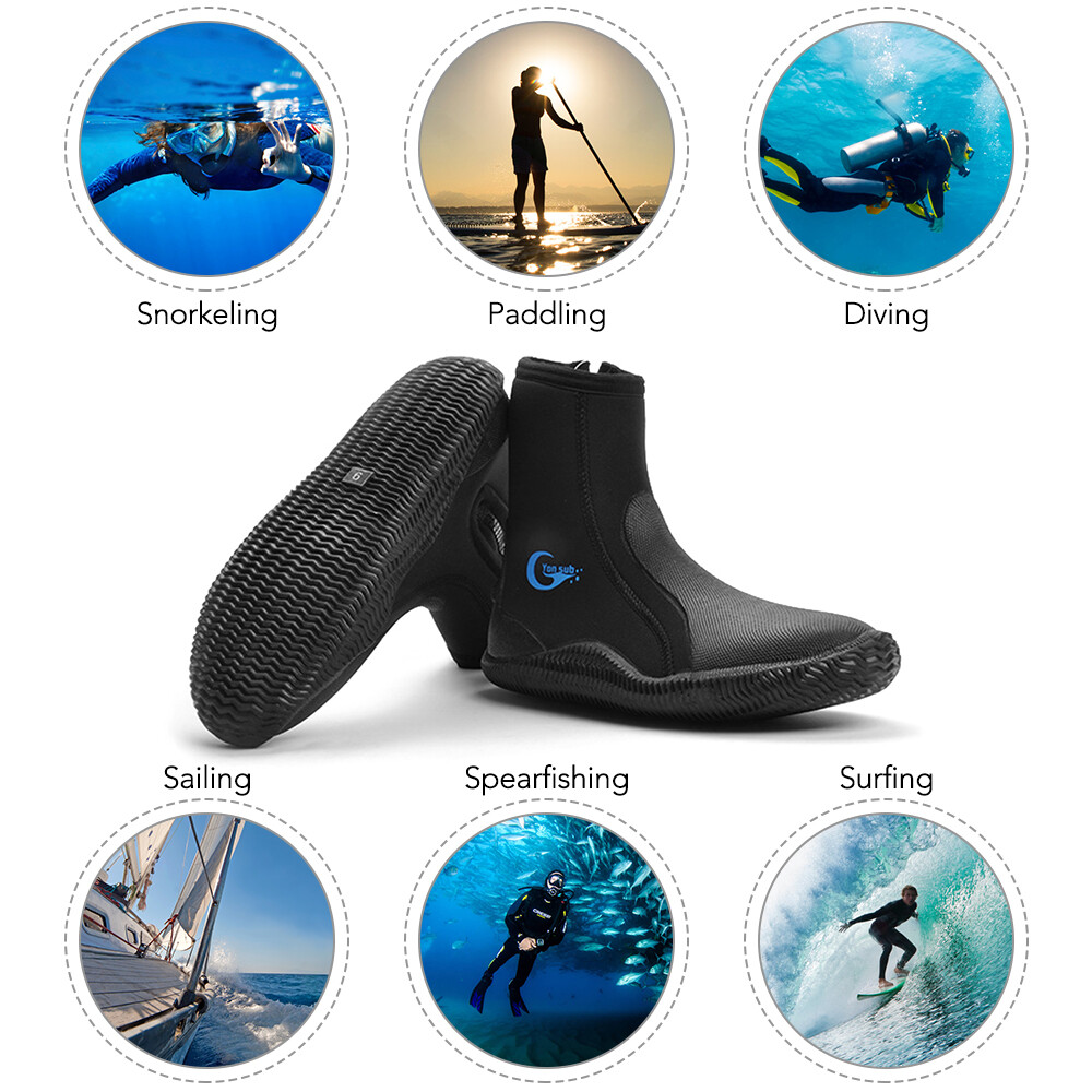 5mm Neoprene Scuba Boots Anti-Slip Adult Diving Boots for Snorkeling ...
