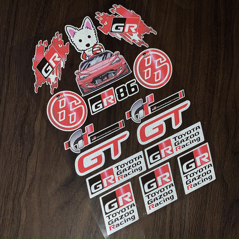 Toyota GR GAZOO RACING Sticker Reflective Automotive Interior Decal Car ...