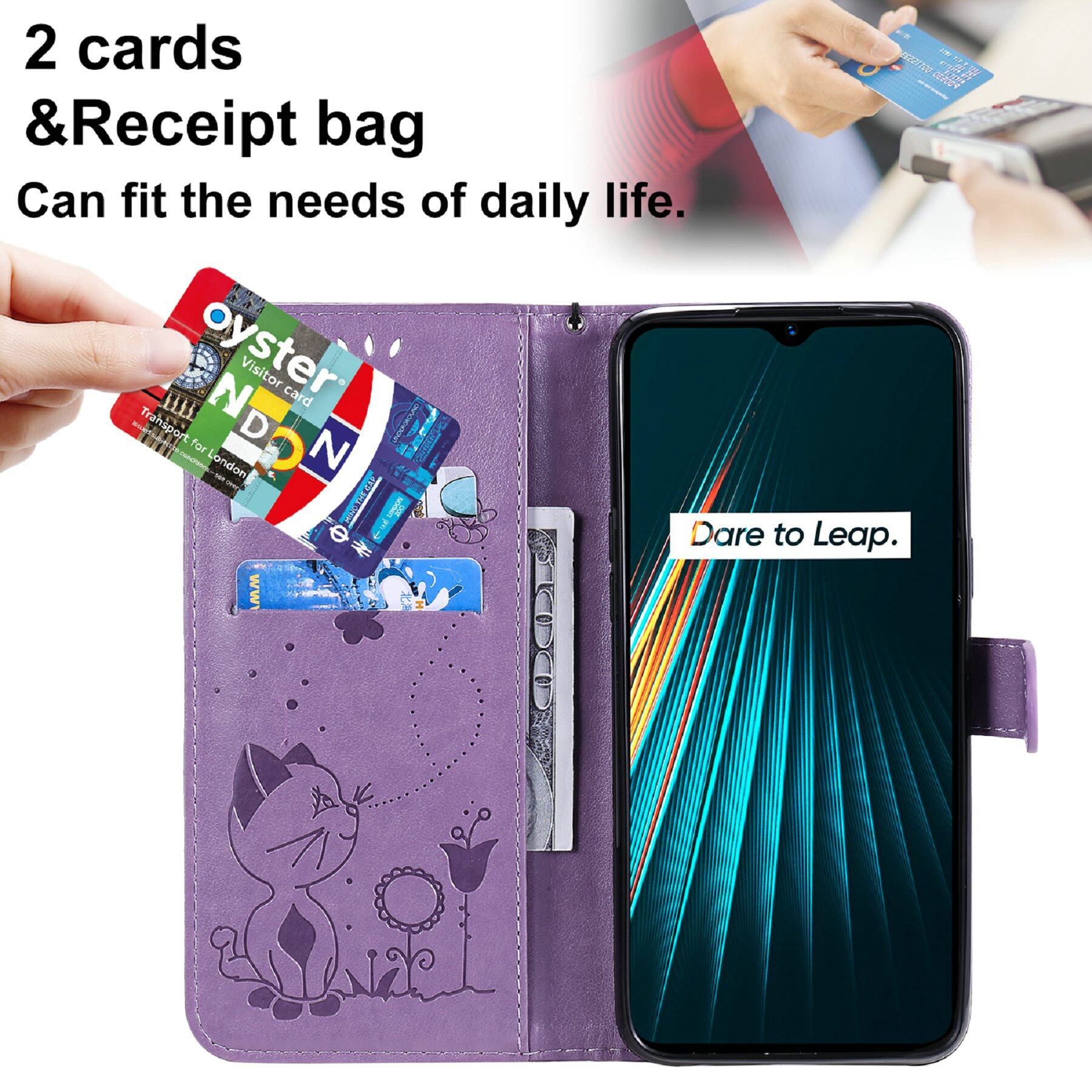 FQY-TEC Realme 5 เคส / Realme 5i เคส / Realme 6i เคส / RMX2040 เคส,[แมว ...