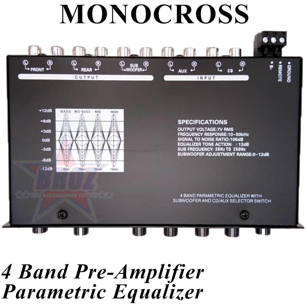 [ Pre Amp Amplifier CHOICES ] MONOCROSS MA-50.4 Max Power 1700 Watts 4 ...