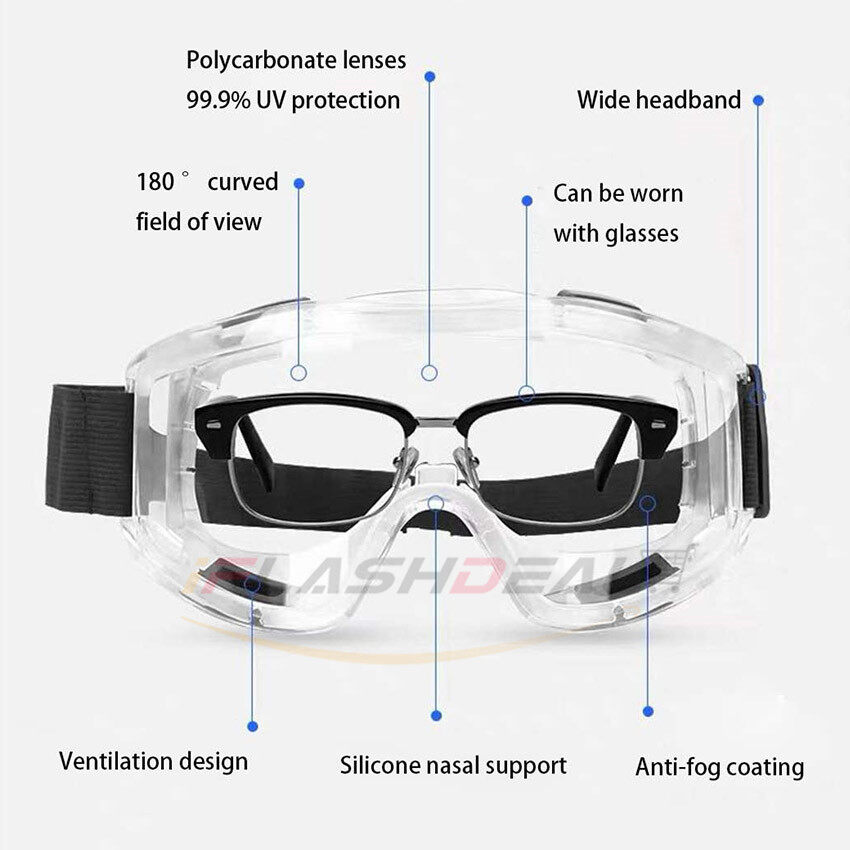 iFlashDeal แว่นตานิรภัยป้องกัน Protective Safety Glasses Enclosed ...