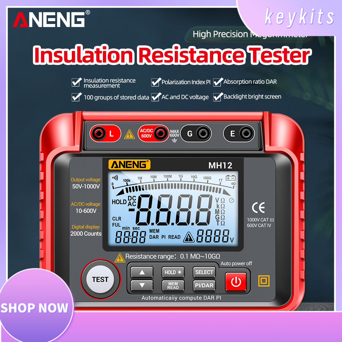 keykits-ANENG MH12 Insulation Resistance Tester Shaking Table High ...