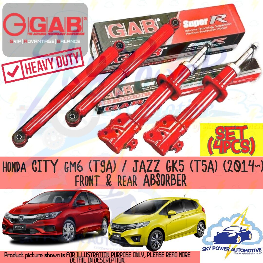 HONDA CITY GM6 (T9A) / JAZZ GK5 (T5A) GAB SUPER R SPORT PREMIUM HEAVY DUTY GAS SHOCK ABSORBER ...