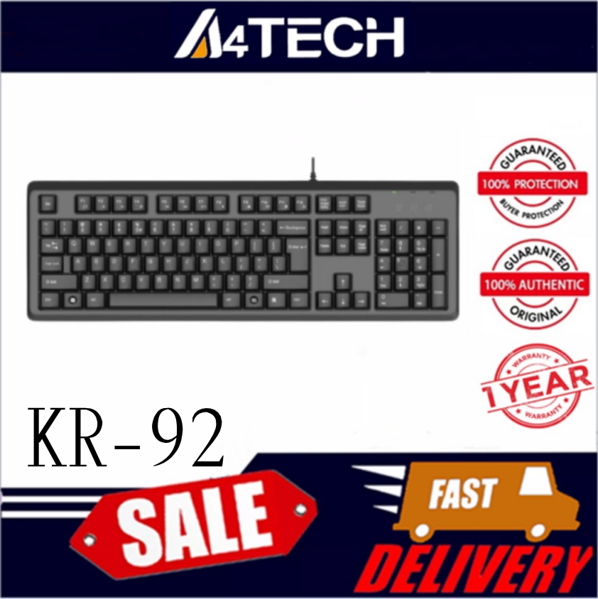 A4Tech KR-92 Wired USB office keyboard | Lazada PH