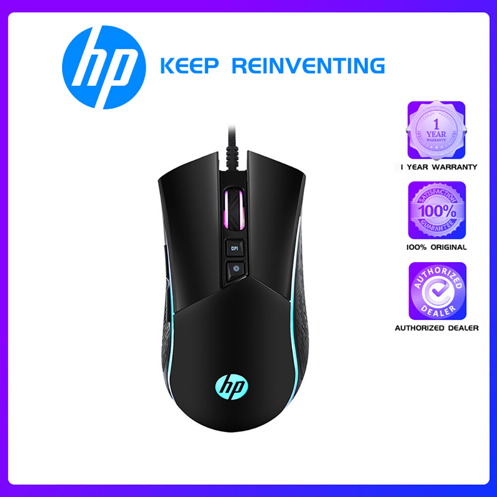 HP M220 เมาส์สำหรับเล่นเกมแบบใช้สายออปติคอลเซนเซอร์ 7 ปุ่มและปรับได้ 6 ...