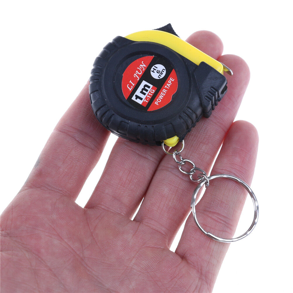 Lofty White Mini Tape Measure พร้อมพวงกุญแจพลาสติกแบบพกพา1M Retractable ...