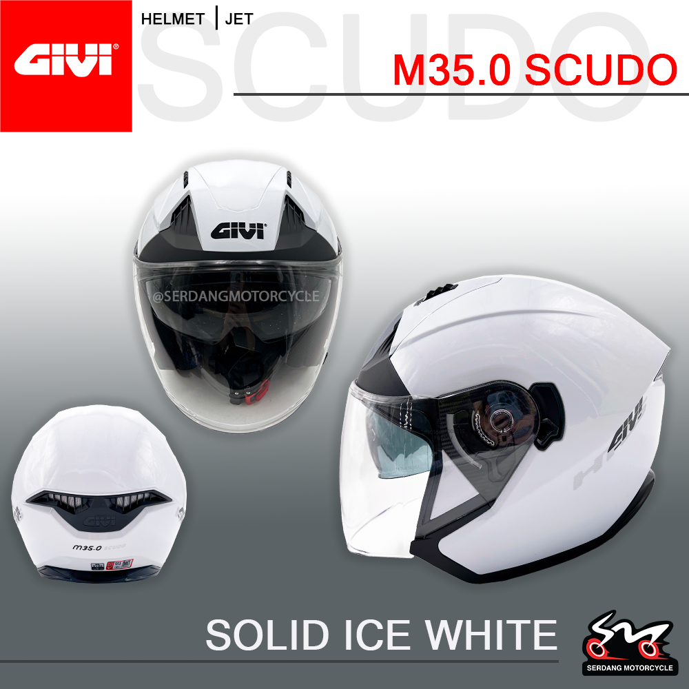 GIVI Helmet SCUDO M35.0 Open Face Helmet Jet Solid White Grey Limited Edition LCR Team | Lazada