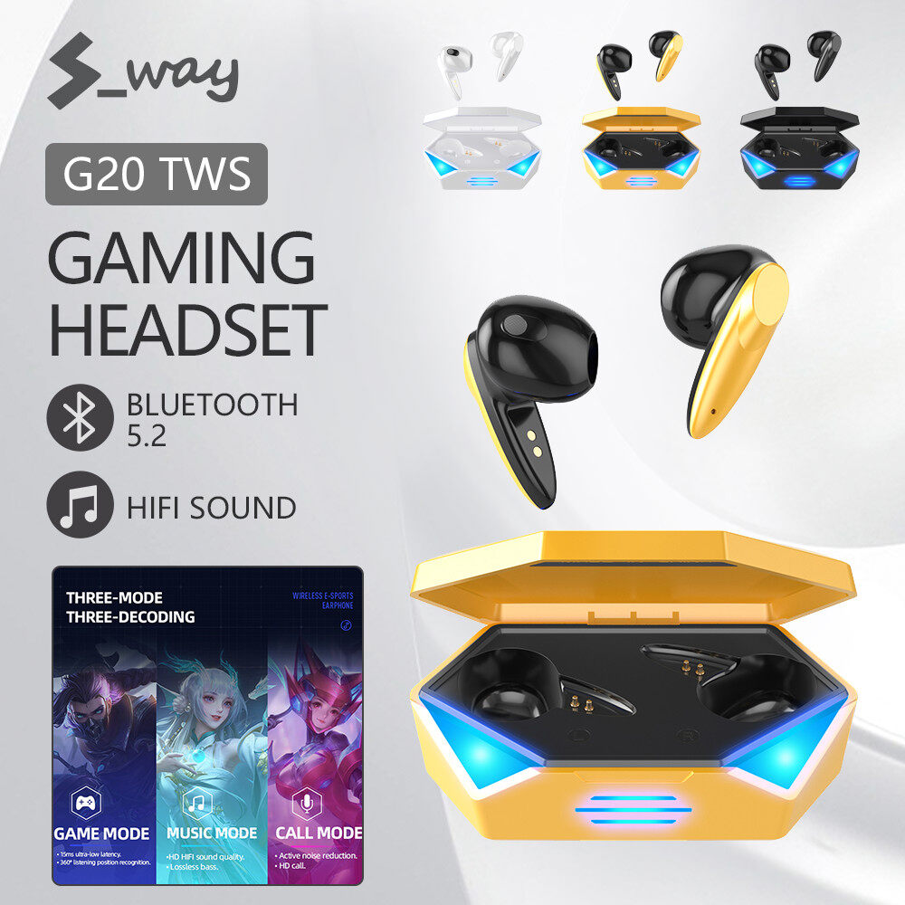 S-Way G20หูฟังสำหรับเล่นเกมหูฟัง TWS บลูทูธ5.2ความหน่วงต่ำหูฟังสำหรับ ...