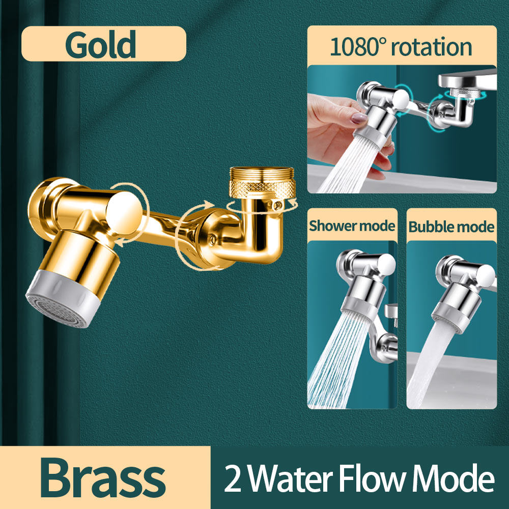 Universal Faucet Extender 1080° Faucet Aerator Gold Washbasin Extender ...