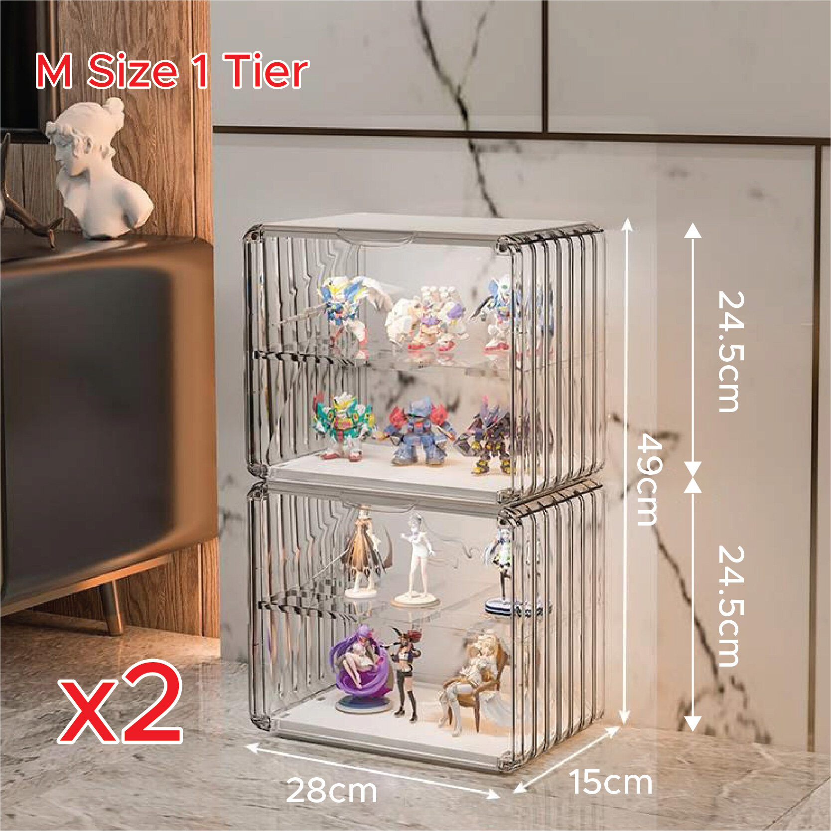 Nexcam Clear PET Stackable Display Storage Boxes For Figures, Figmas ...