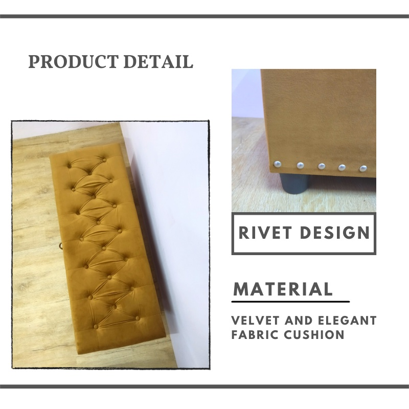 Sofa Bench Ottoman Storage Stool Home Living Fabric Box Footrest Foot ...