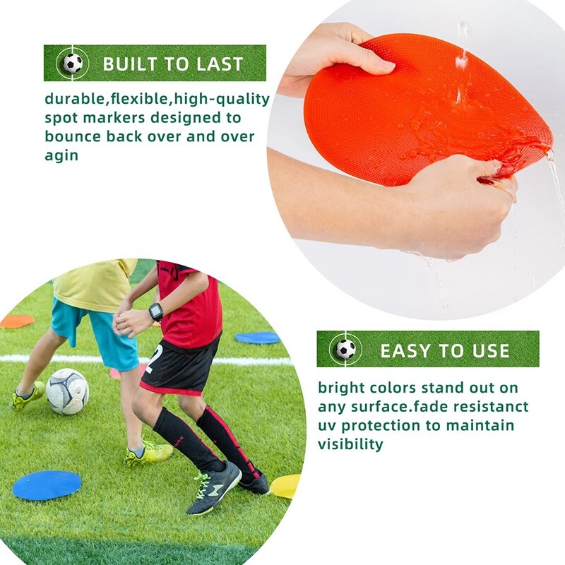 12Pcs Colored Spot Marker Non-Slip Agility Markers Flat Cones Dots for ...