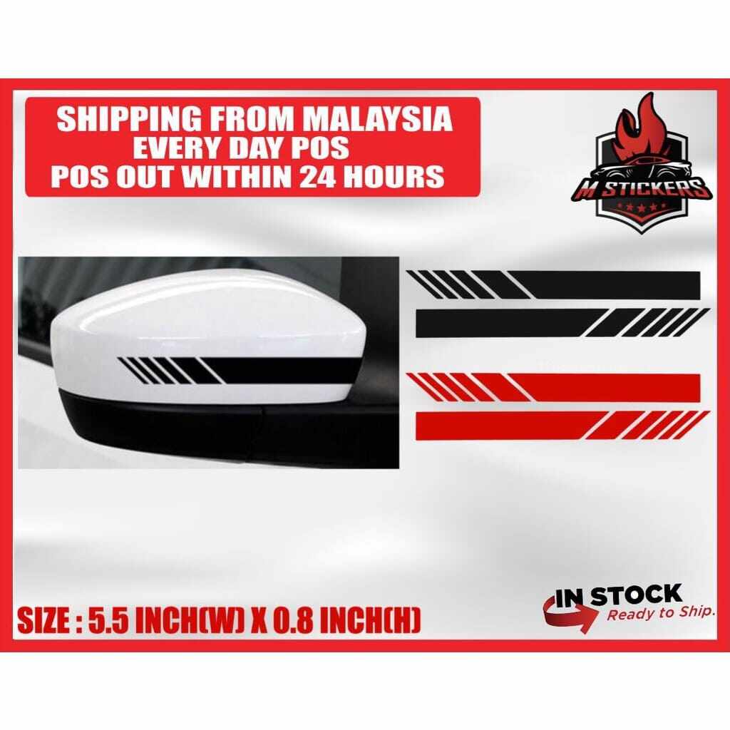 SIDEMIRROR CAR STICKERS STICKER KERETA CERMIN TEPI BELAKANG | Lazada