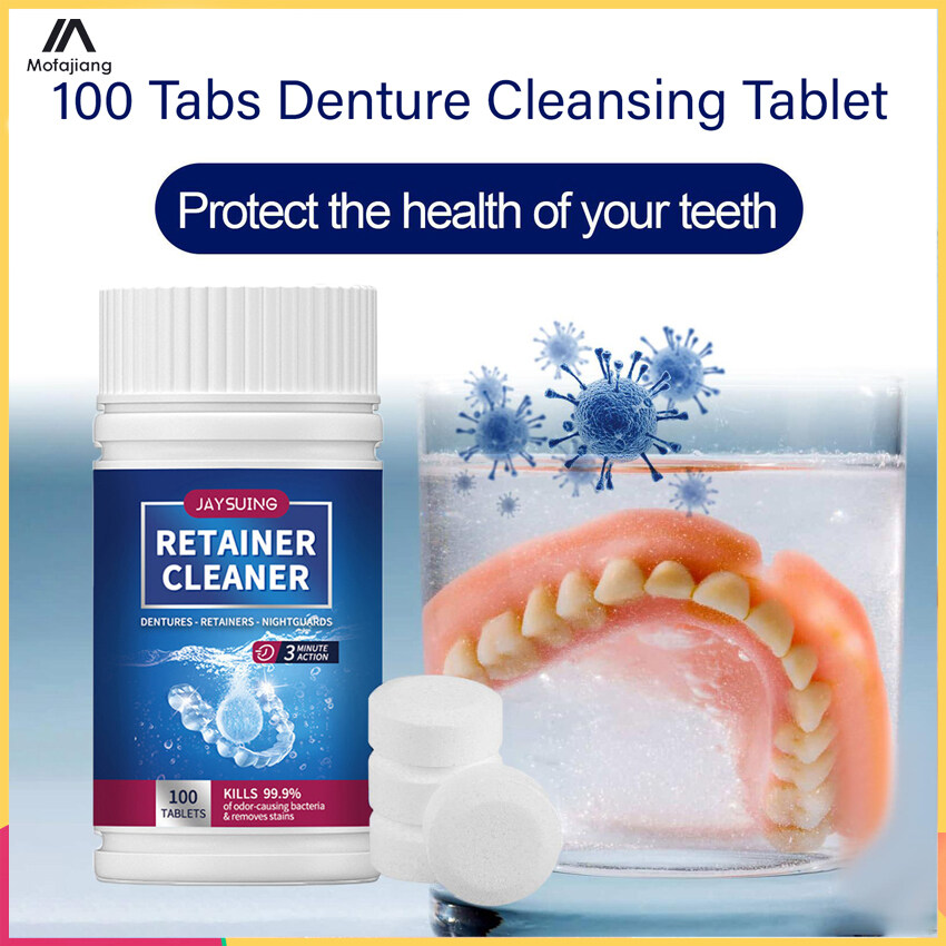Denture Cleanser 100 Tabs complete denture partial denture whitening ...