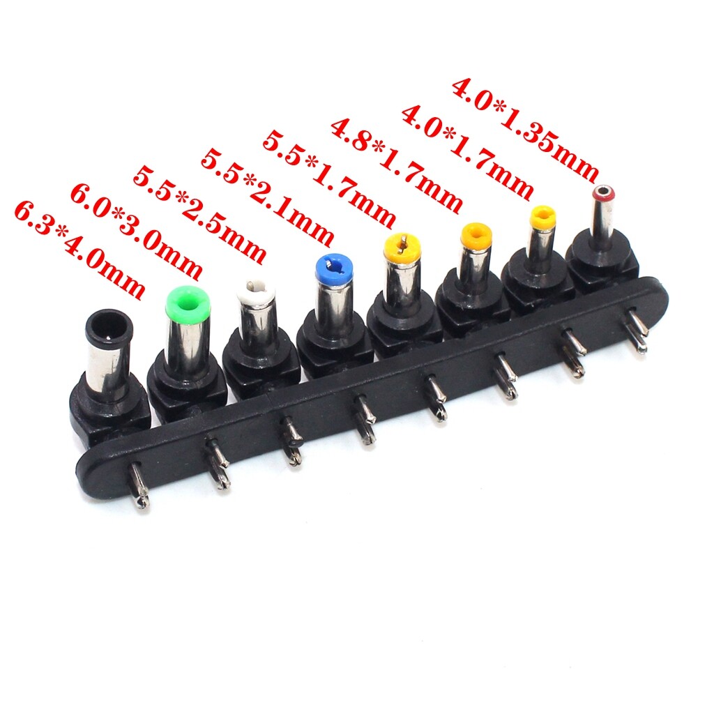 1 Set(8pcs) Notebook Laptop Universal DC AC 2 Pins Plug Charger Tip ...
