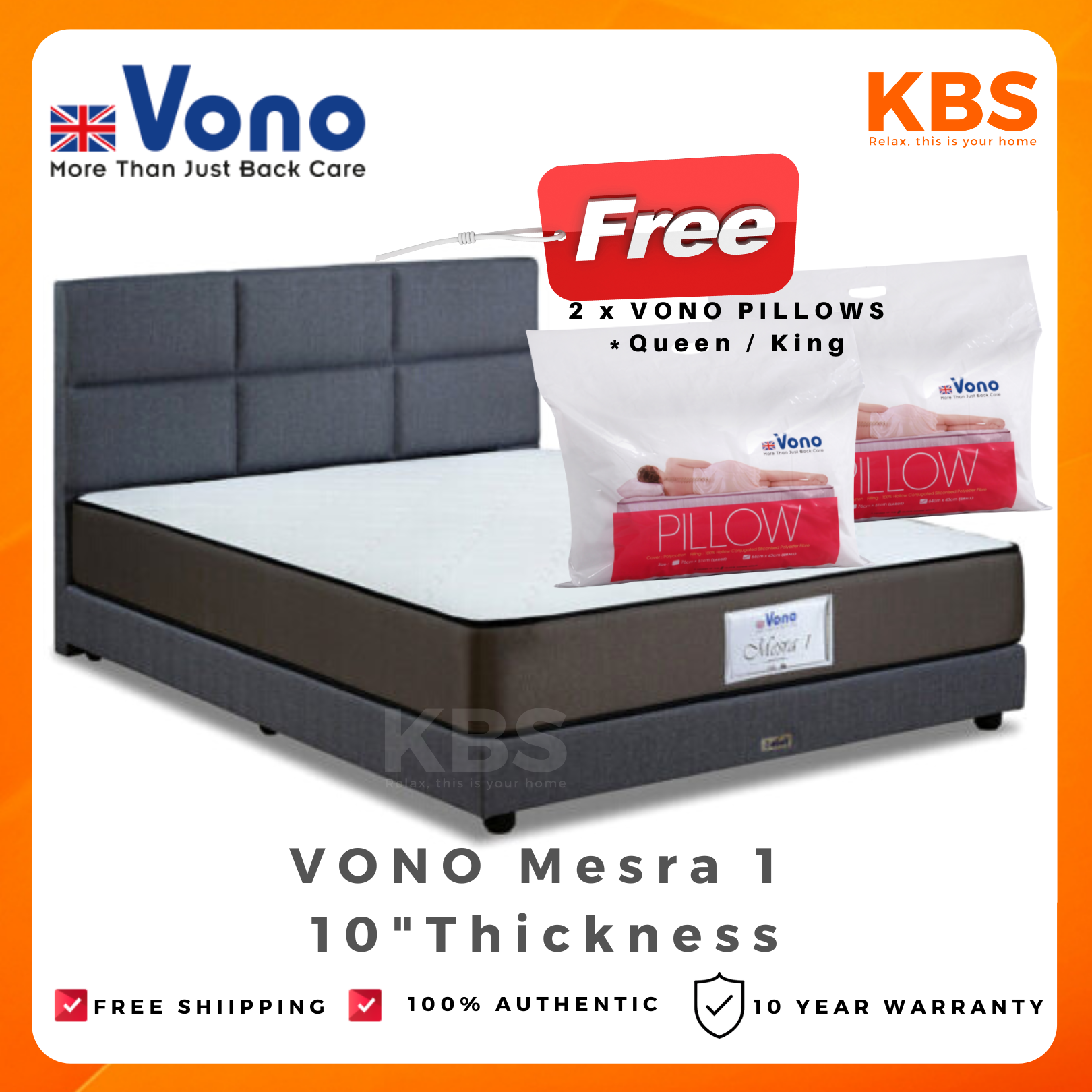 (FREE Shipping + Installation) Vono Mesra 1 Thickness 10inch Orthomax ...