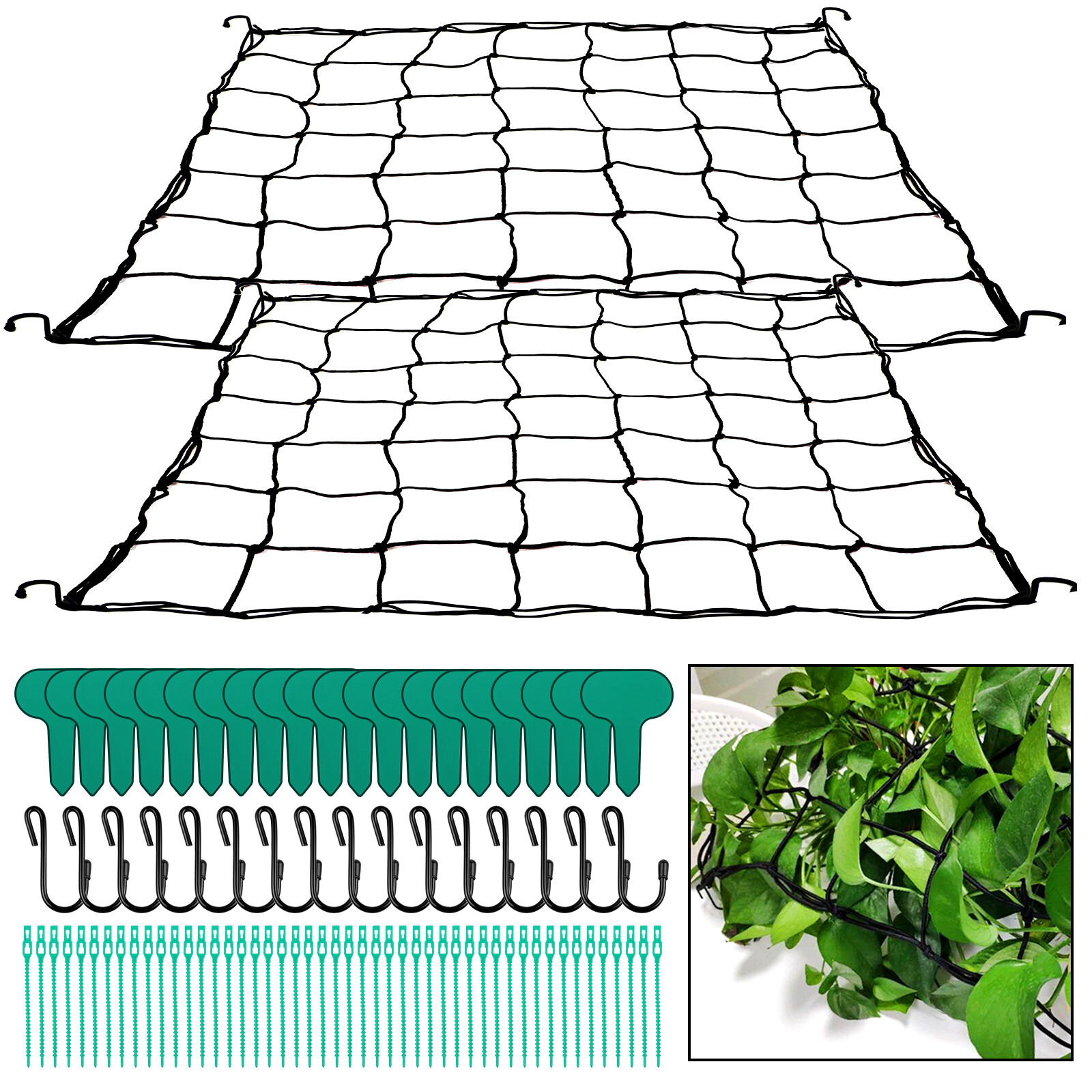 Trellis Netting for 4x4 ft Grow Tents, Dual-Layer Flexible Net 3x3 ft ...