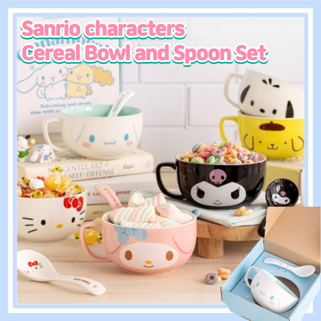 Sanrio Characters Cereal Bowl And Spoon Set T Package Noodle Bowl