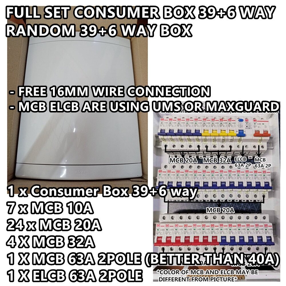 Single Phase 39 6 Way Full Set Electric Boxes Mcb Db Box Consumer Box 3