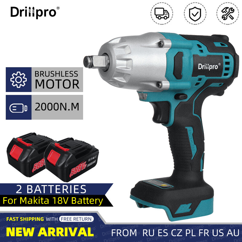 Drillpro 2000N.M Brushless High Torque Electric Impact Wrench With ...