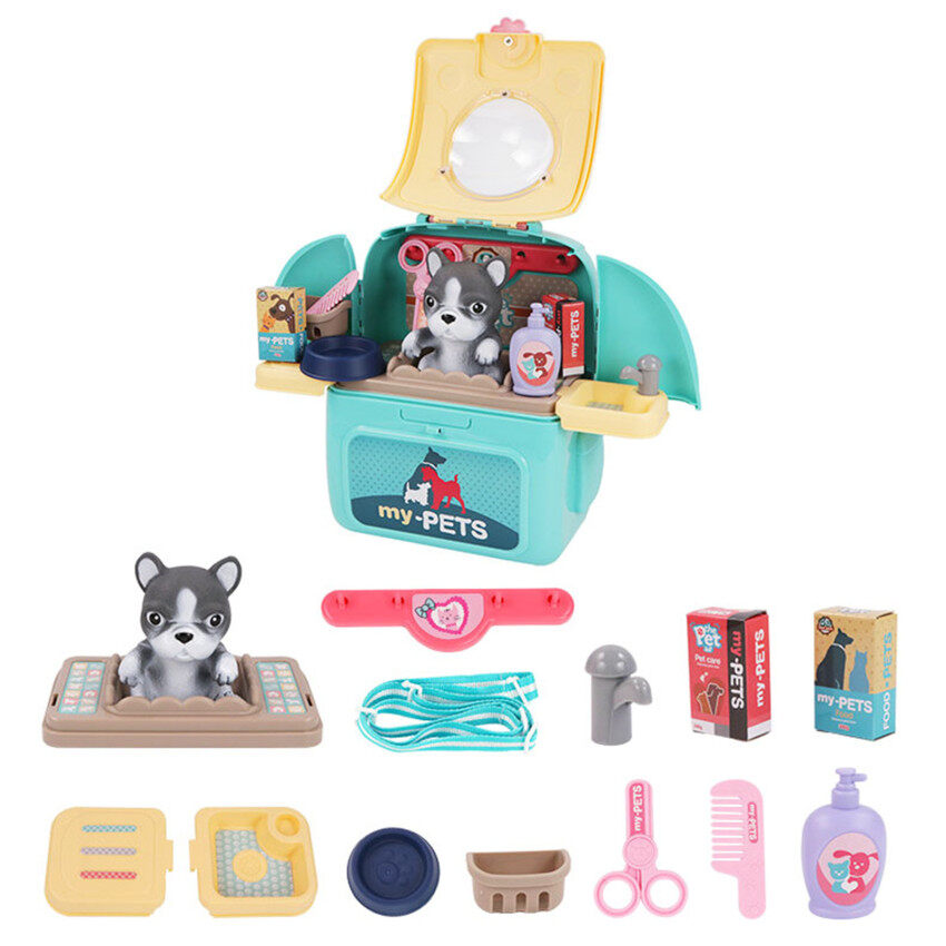 Realistic Pet Vet Play Set Animals Cartoon Dog Cat Toys Pretend Play ...