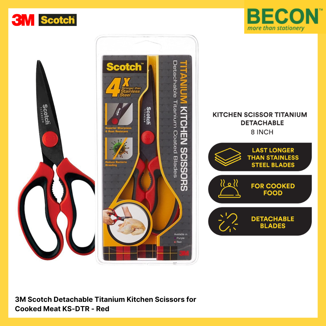 3M Scotch Detachable Titanium Kitchen Scissors for Cooked Meat KS-DTR ...