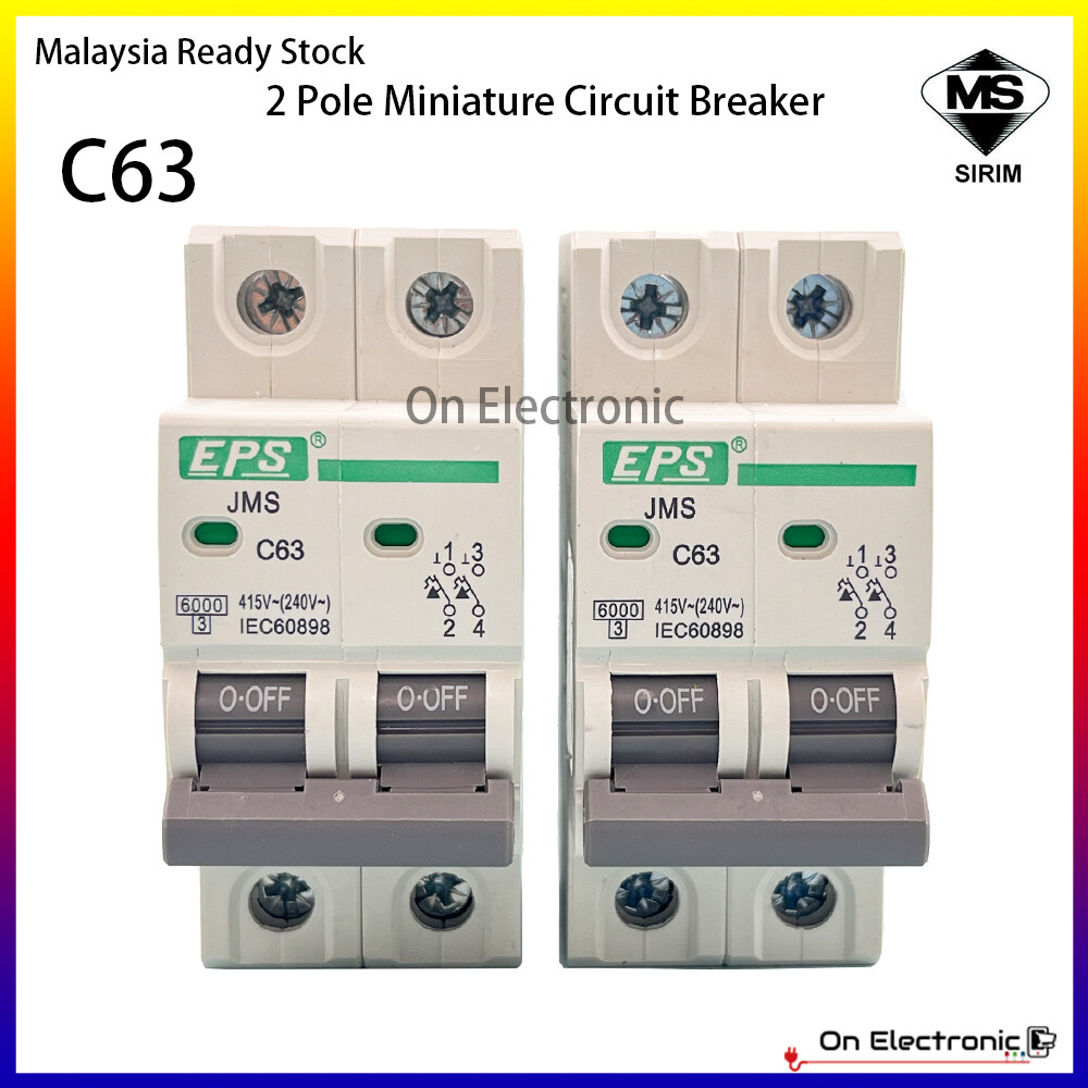 Main Switch 2Pole MCB 10A / 16A / 20A / 32A / 40A / 63A (6KA) Miniature ...