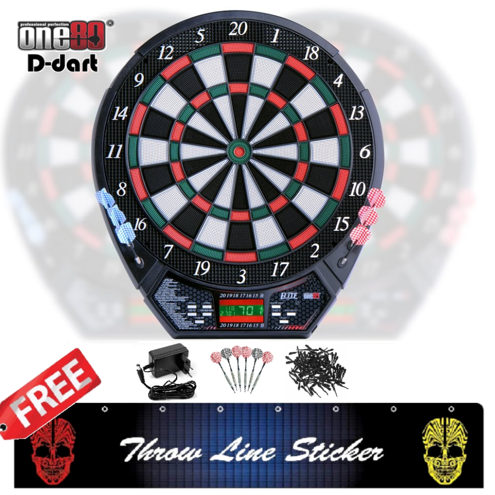 ONE80 ELITE LED DISPLAY STANDARD DART BOARD ELECTRONIC SOFT TIP ...