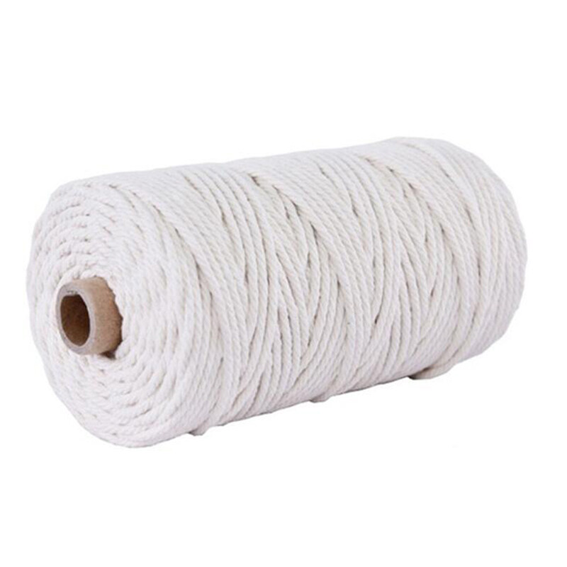 Qearl 3mm 100m Twisted Natural Cotton Cord Rope String DIY Macrame ...
