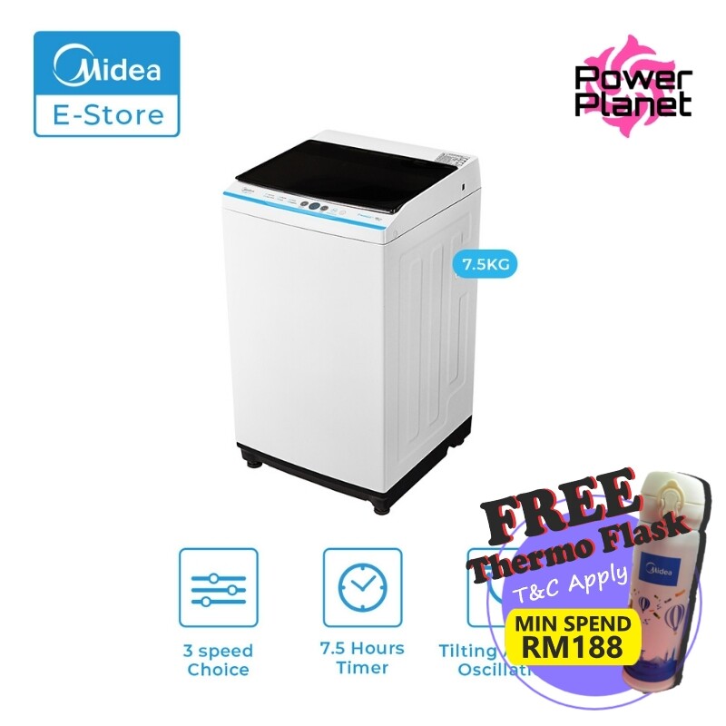 Midea 7.5KG MA100W75/WK/E Fully Auto Washing Machine / Washer / Mesin ...