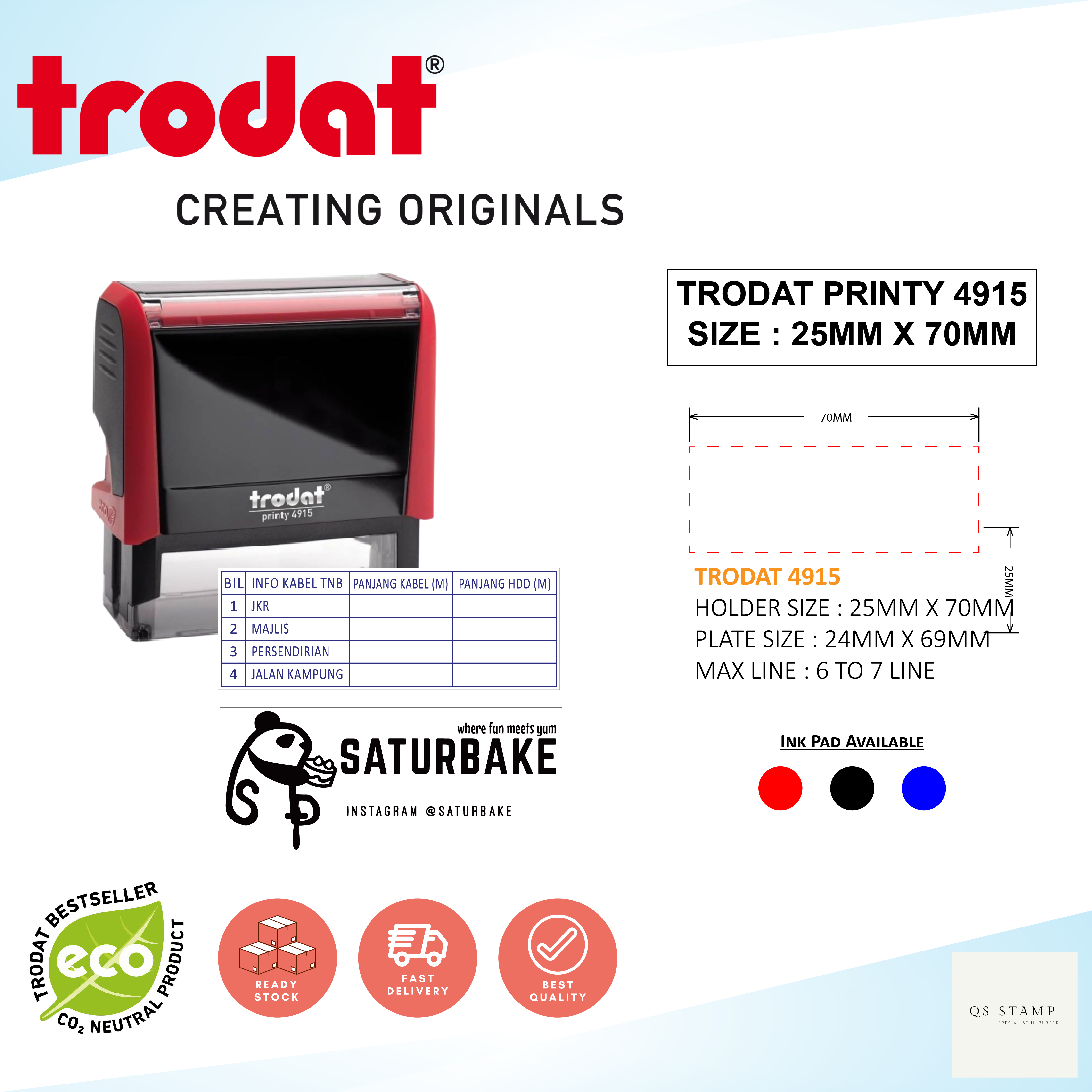 RUBBER STAMP WITH OR WITHOUT LOGO | COMPANY CHOP | TRODAT PRINTY SELF-INKING STAMP | HIGH ...