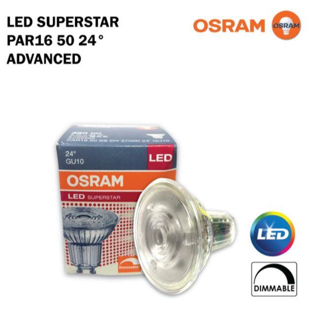 Osram LED Superstar GU10 Bulb Reflector Light Par16 Light 5w Dimmable ...