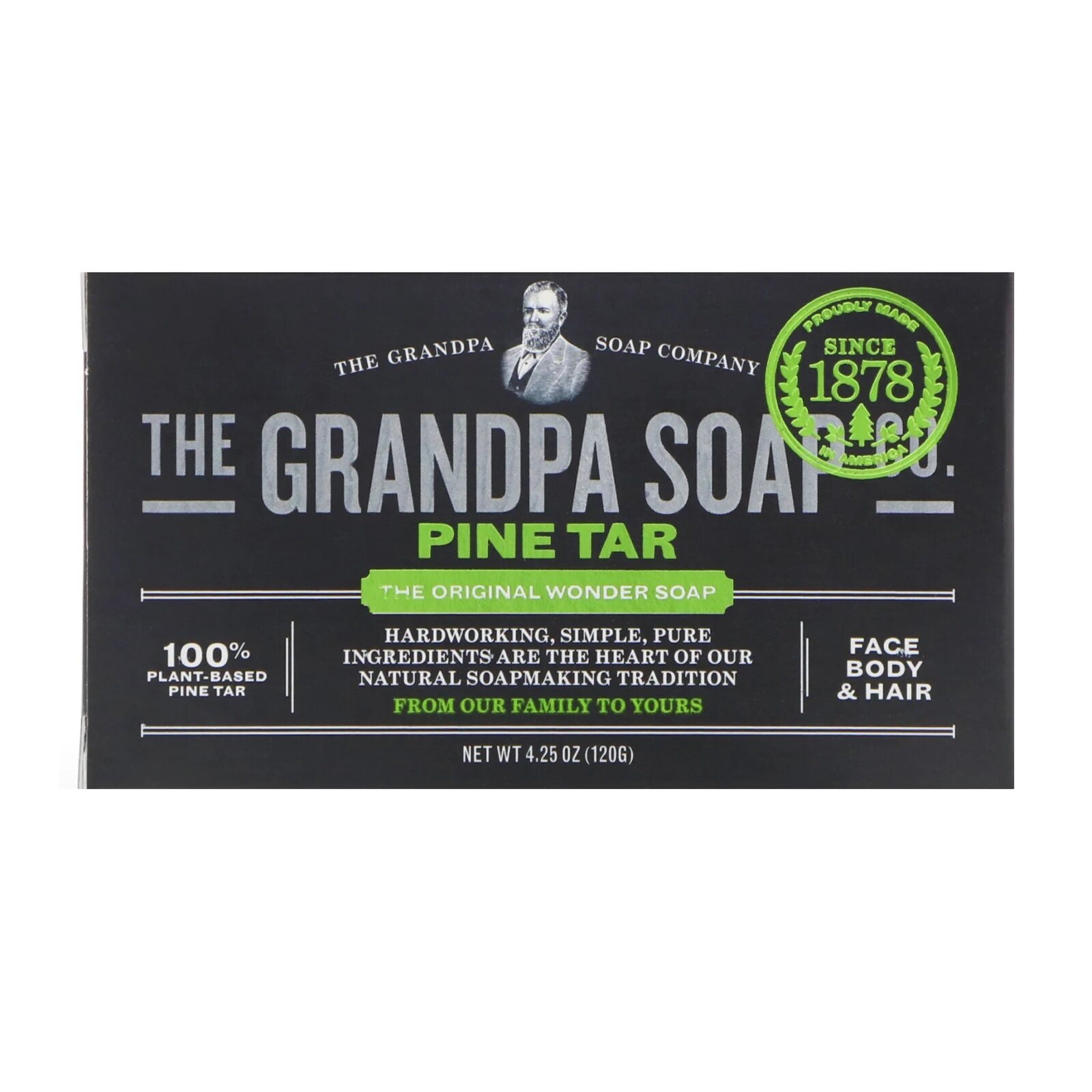 [PRE-ORDER] GRANDPA'S FACE BODY & HAIR BAR SOAP PINE TAR 4.25OZ 120G ...