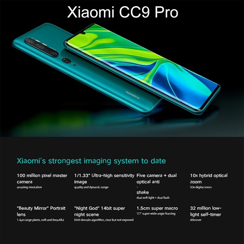 Xiaomi Mi CC9 Pro, 100MP Camera, 6GB+128GB, Global Official ROM, Screen ...
