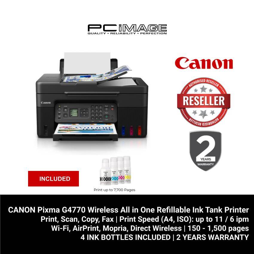 CANON Pixma G4770 Wireless All in One Refillable Ink Tank Printer ...