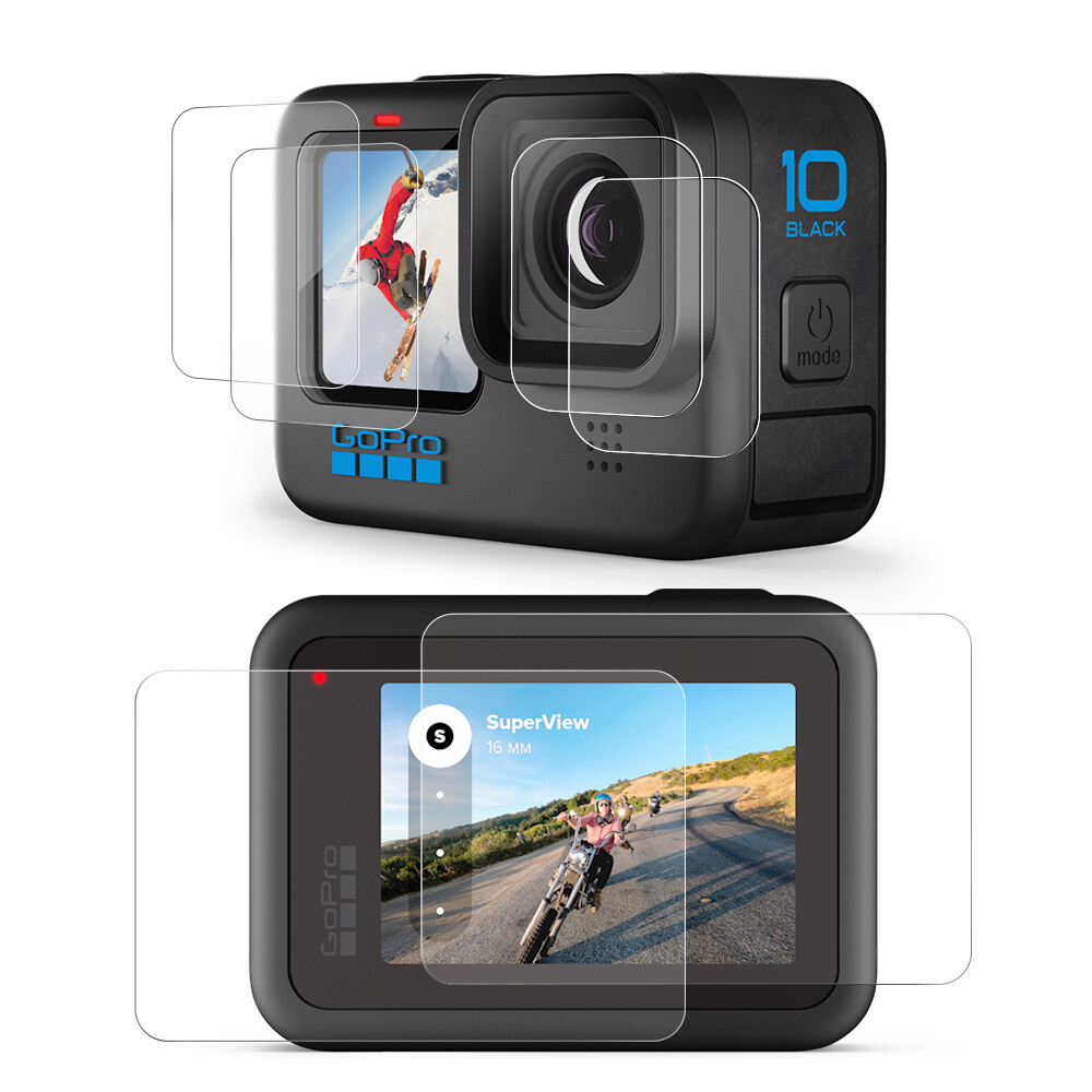 TELESIN ฟิล์มกันรอยกระจกนิรภัย HD,สำหรับ GoPro Hero 10 9สีดำ Carmera ...