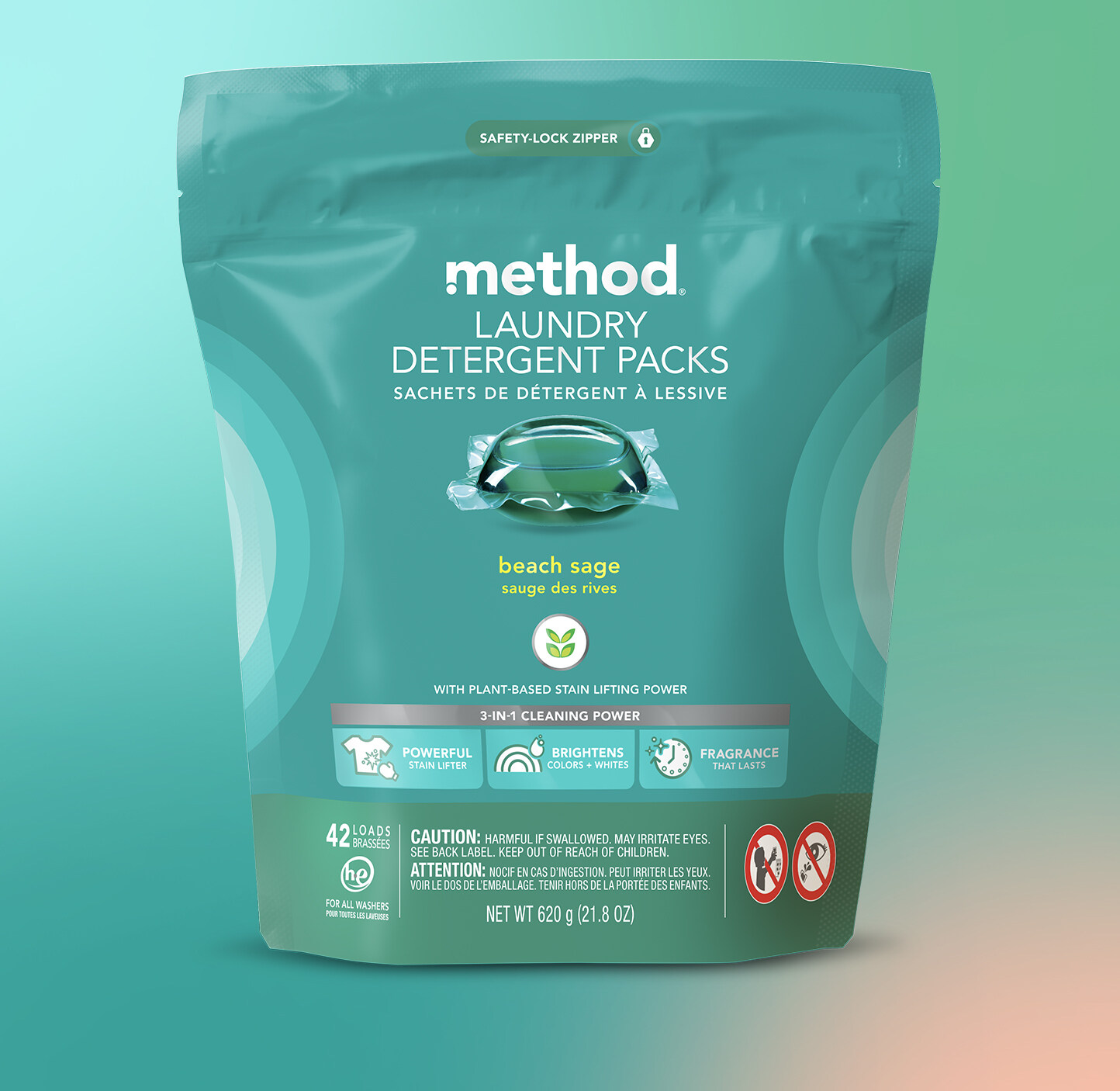 METHOD LAUNDRY DETERGENT PACKS / POD 42 LOADS 700g - BEACH SAGE ...