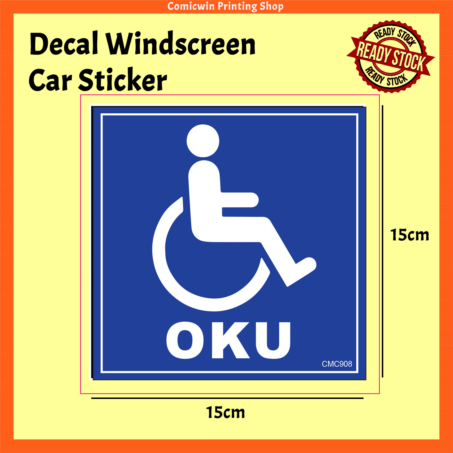CMC908 OKU On Board Car Sticker for Windscreen (Interior Static Sticker ...