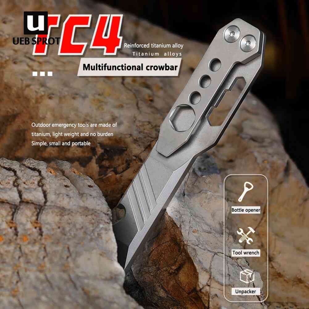 Multi-Functional Crowbar กลางแจ้ง EDC เครื่องมือ Titanium Alloy ประแจ ...